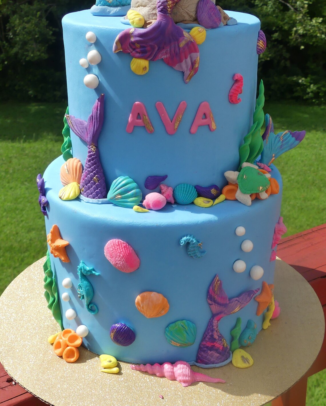 Fake Birthday Cake / Faux Mermaid Cake / Photoshoot Cake / Fake Fondant ...