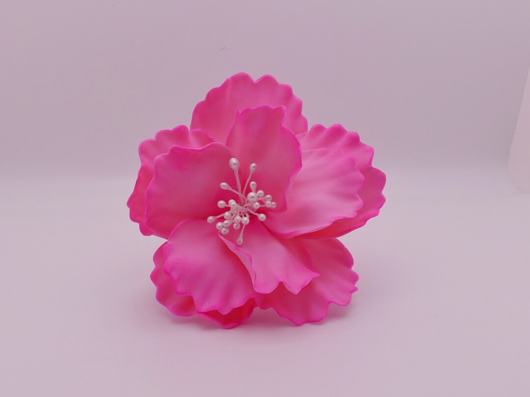 Pink Fondant Flower for Cake, Pink Cake Topper, Gumpaste Cake ...