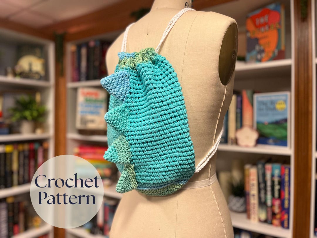 Dinosaur Backpack Crochet Pattern | Dino Cinch Bag (PDF) - Etsy