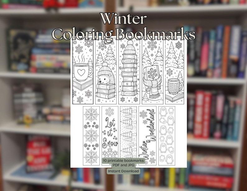 Winter Printable Bookmarks: Cozy Winter Reading Craft (US Letter) - Etsy