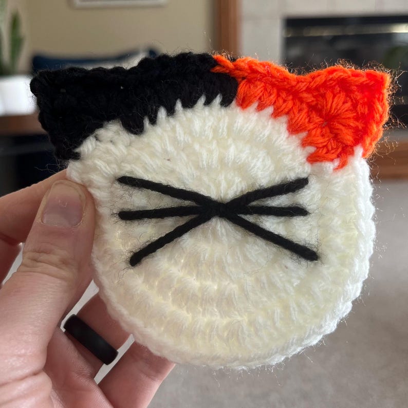 Cat Face Crochet Coaster Pattern – Easy Beginner Colorwork Coasters ...