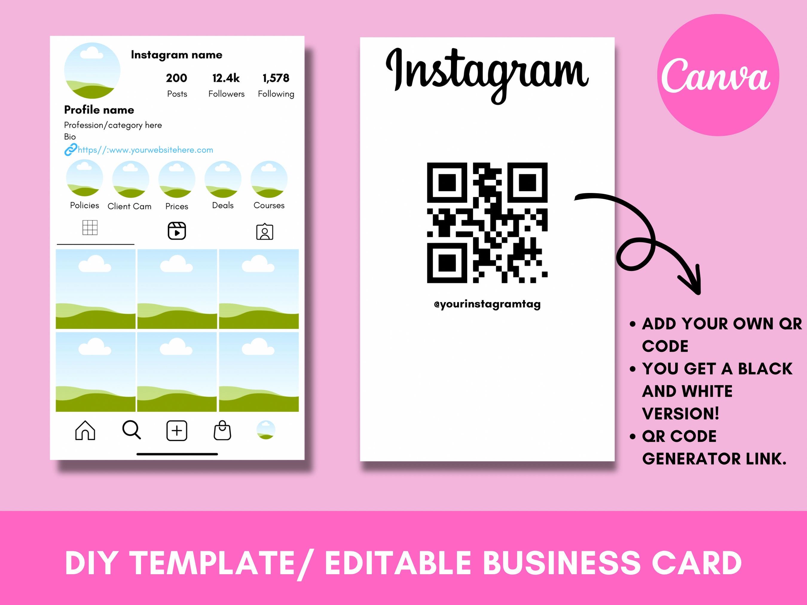 2023 Instagram Business Card, IG Business Card, Lash Tech Business Card ...