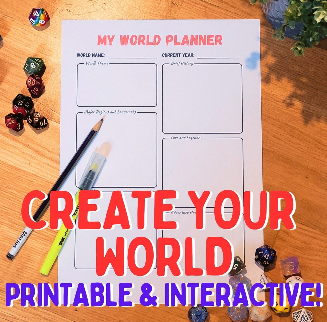 Dnd Fantasy World Builder's Planner! DM Tool for Crafting Epic Realms! A4, Letter-sized - Etsy