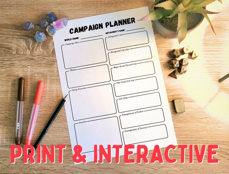 Dnd Printable Campaign Planner DM Tool for Starting a Campaign A4 ...