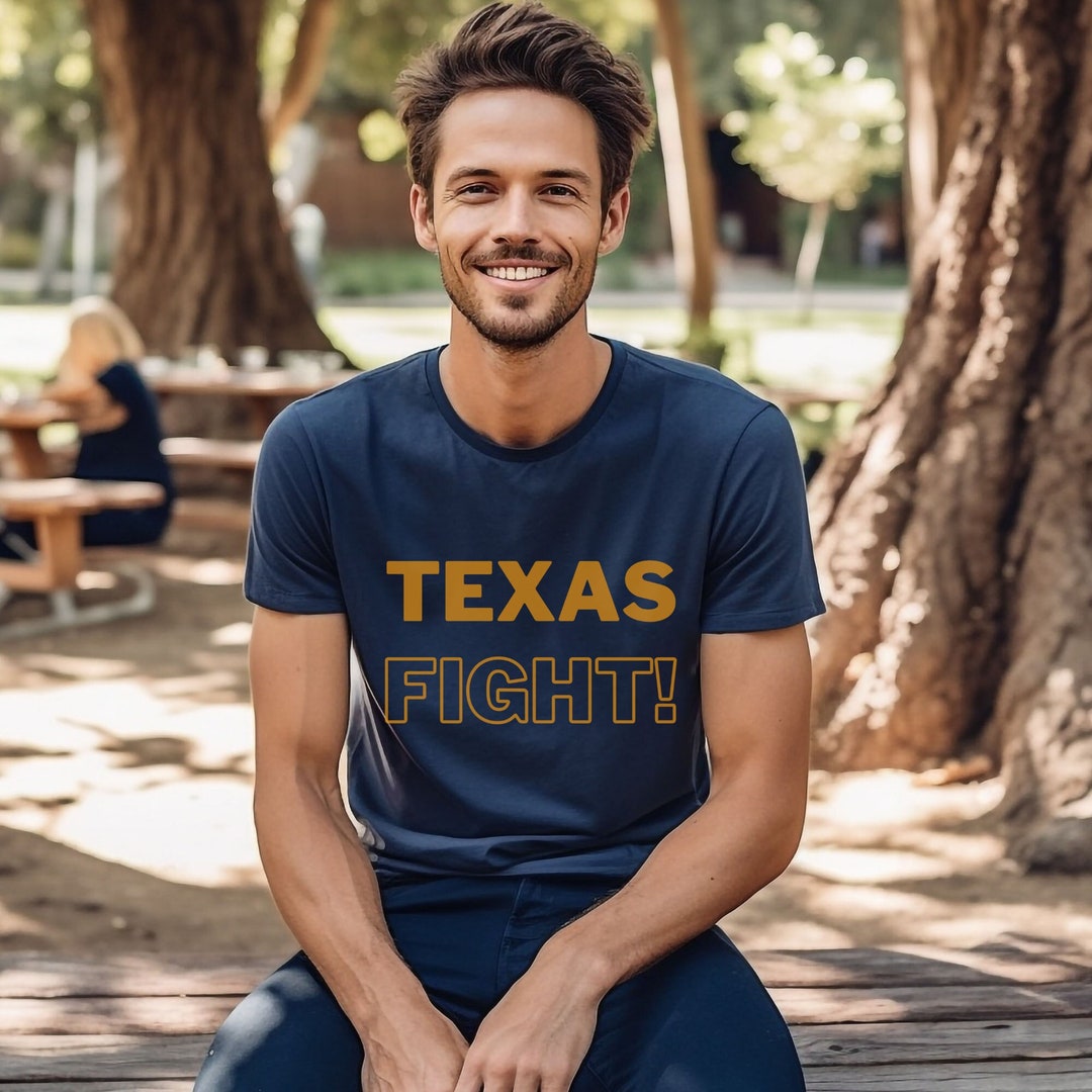 Texas Fight!! - Burnt Orange Text - Unisex Jersey Short Sleeve Tee - Etsy