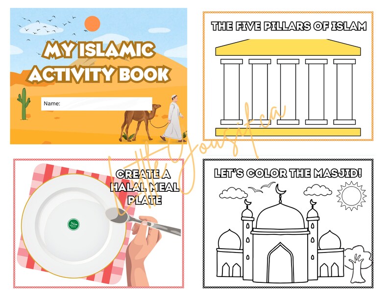 PDF Download: Islamic Kids Activity Busy Books Printable Template ...
