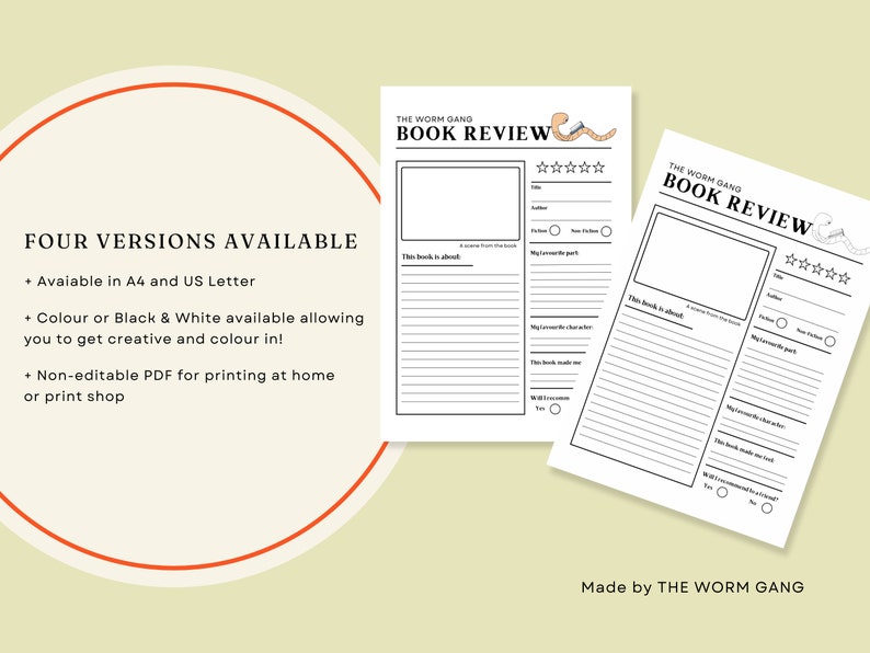 THE WORM GANG | Kids Book Review | Printable Template | Kids Activity ...
