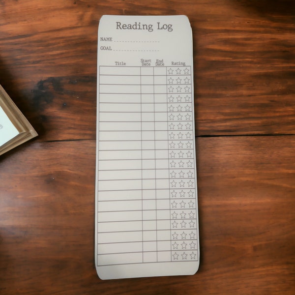 Reading Log Bookmark - Etsy