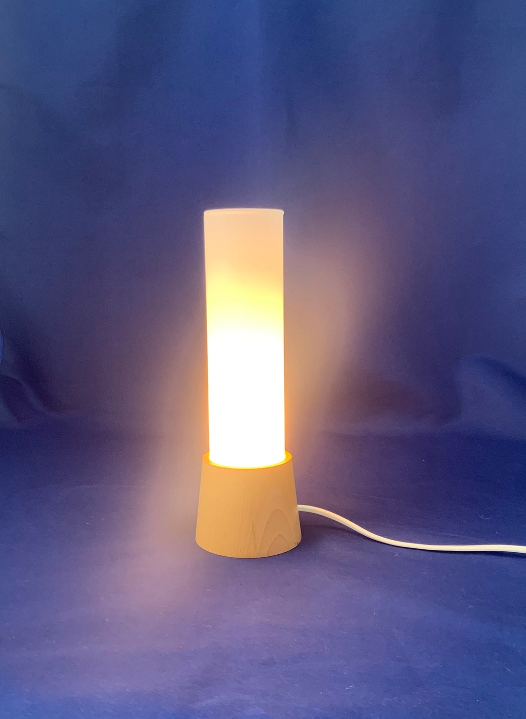 90s White BHS Cylindrical Tubular Table Lamp, Made in Britain - Etsy