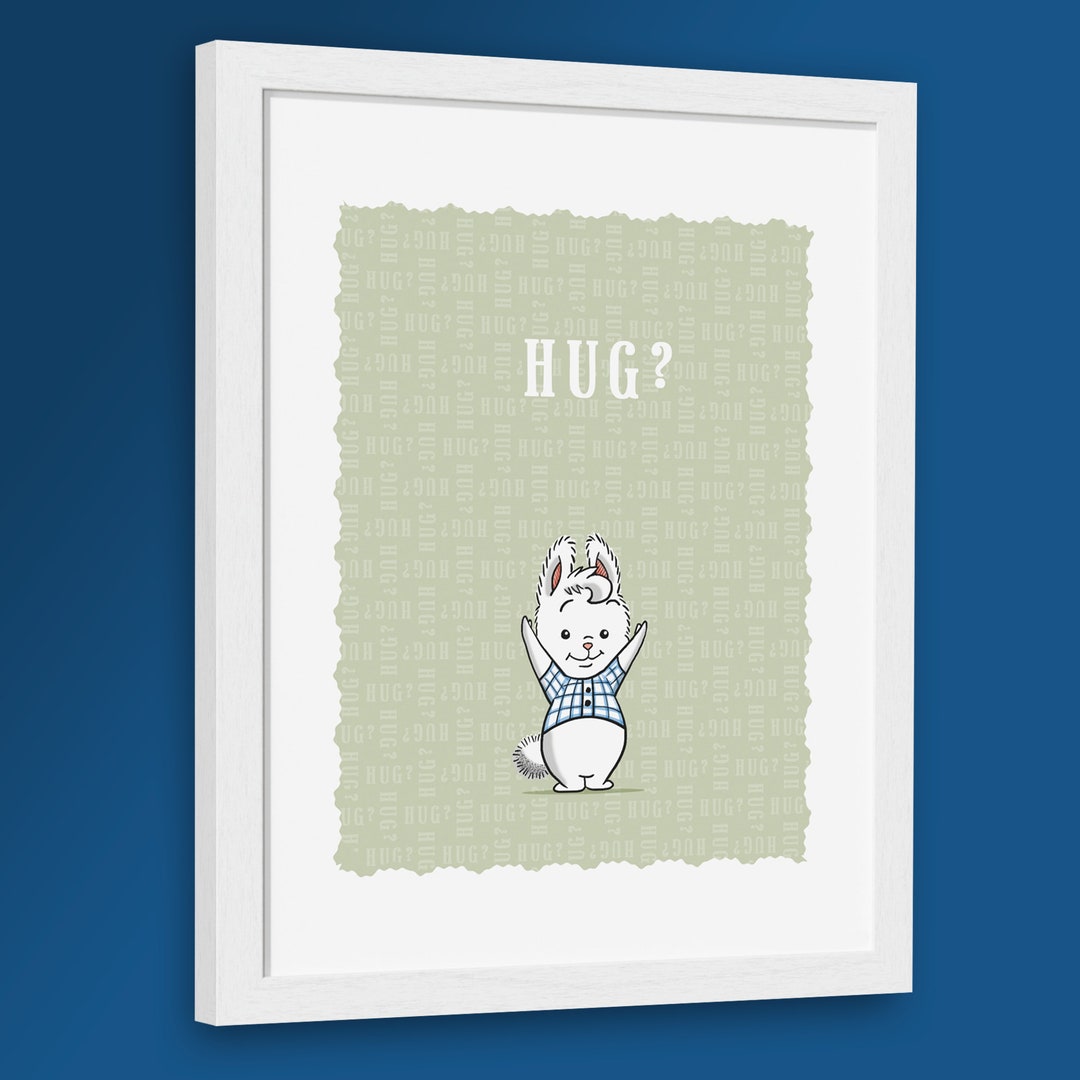 Hug Poster, Send a Warm Hug, Boho Nursery Deco, Boho Bunny Print, Bunny ...