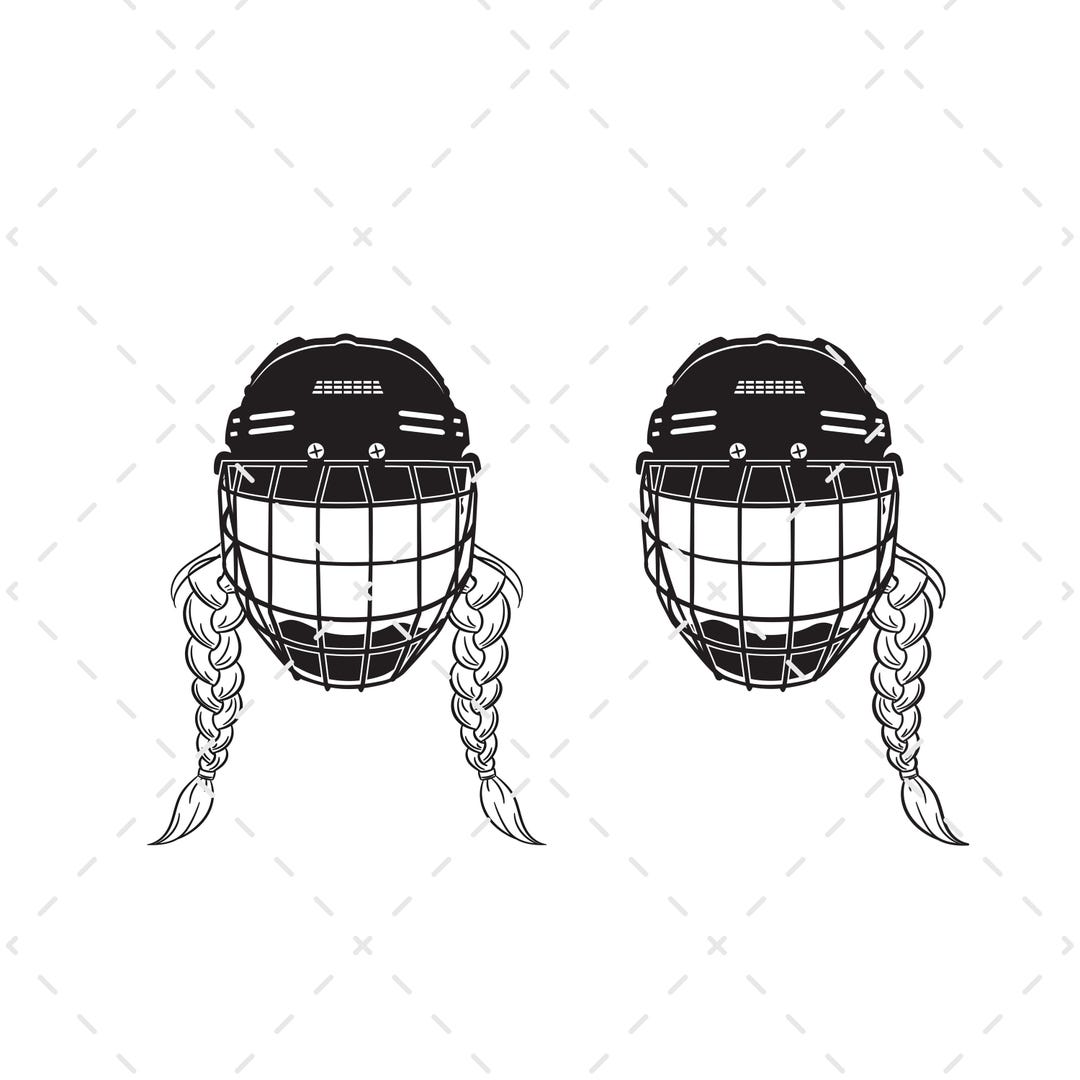Girl Ice Hockey Helmet, Digital - Etsy