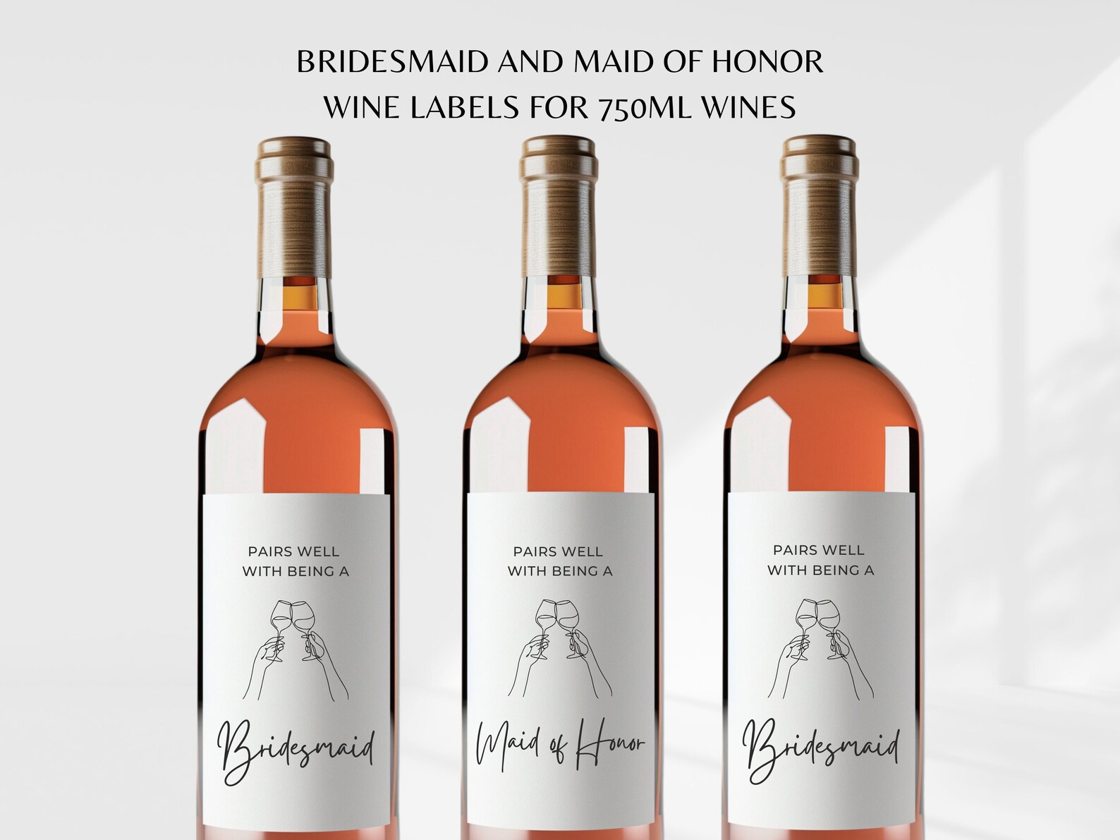 Printed Wine Labels Bridesmaid Gifts, Maid of Honor Proposal Box ...
