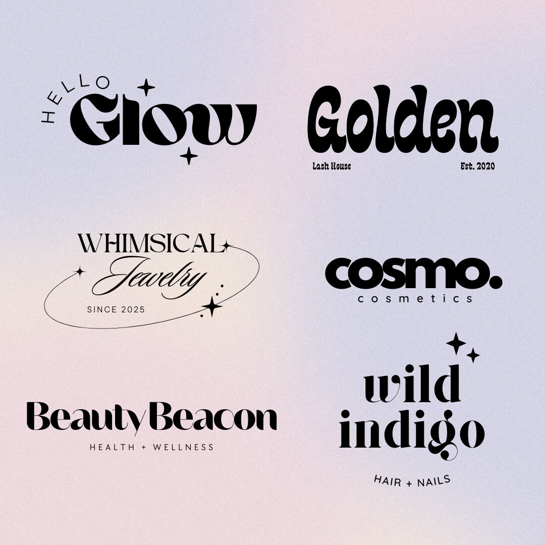 Editable Beauty Logo Bundle: Cosmetics & Lash Studio Branding (digital ...