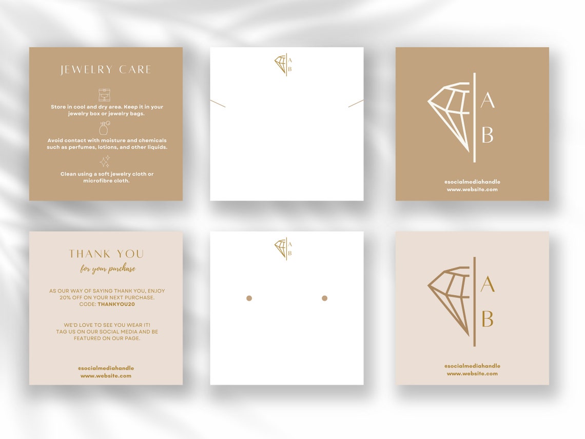 Jewelry Packaging Templates Small Business Branding Logo Printable ...