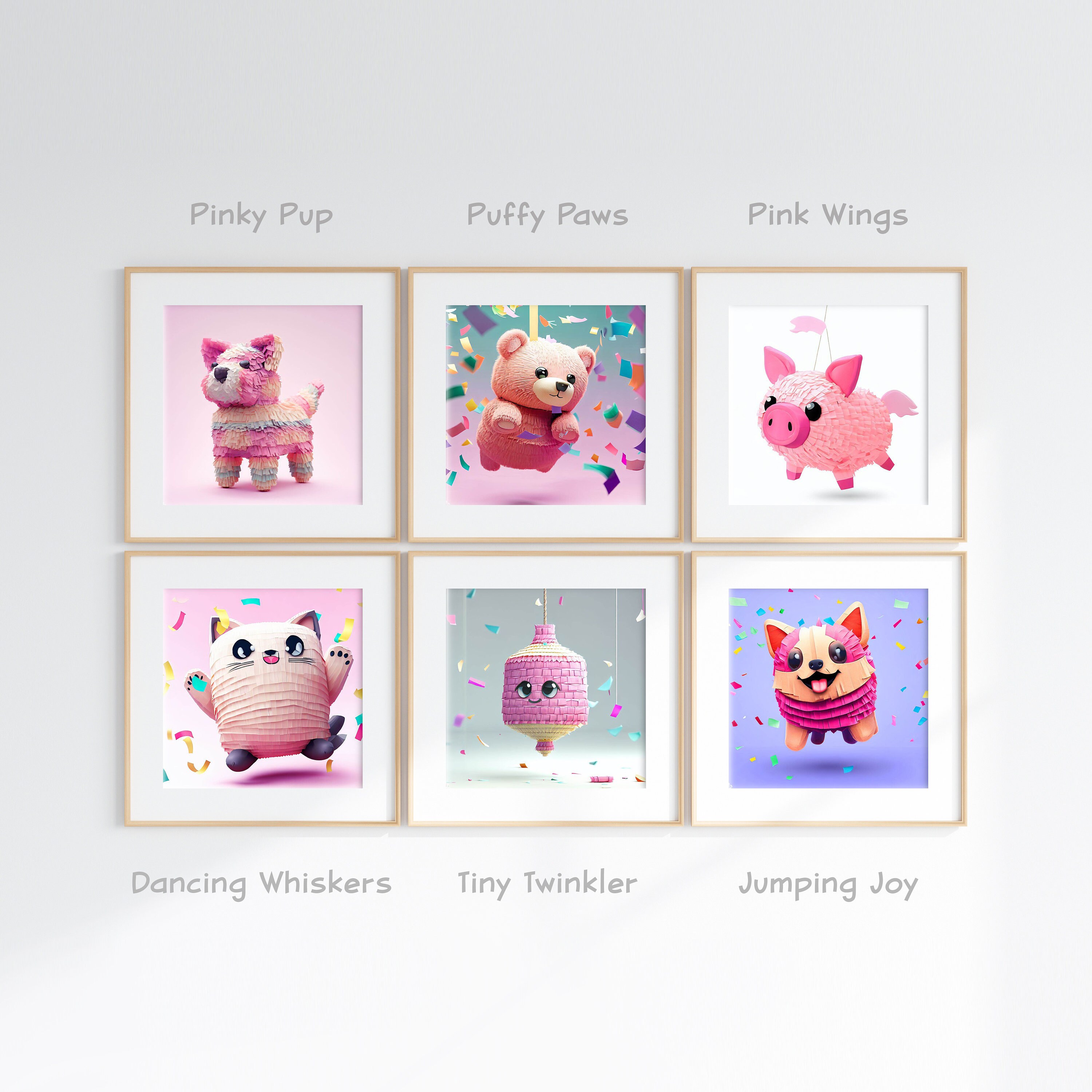 Piñata Art - Set of 3 Prints for Nursery, Kids' Room, Wall, and Bedroom ...