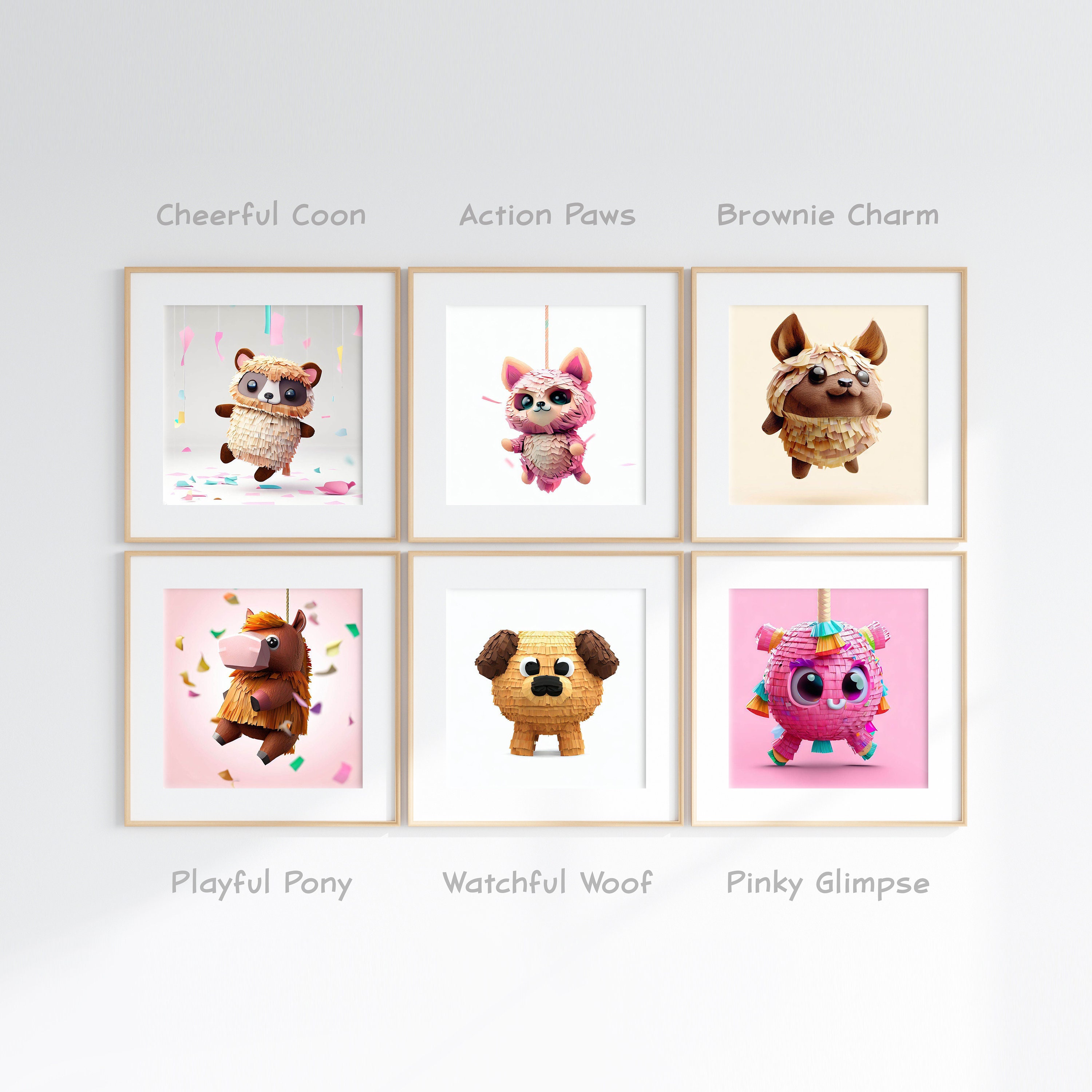 Piñata Art - Set of 3 Prints for Nursery, Kids' Room, Wall, and Bedroom ...