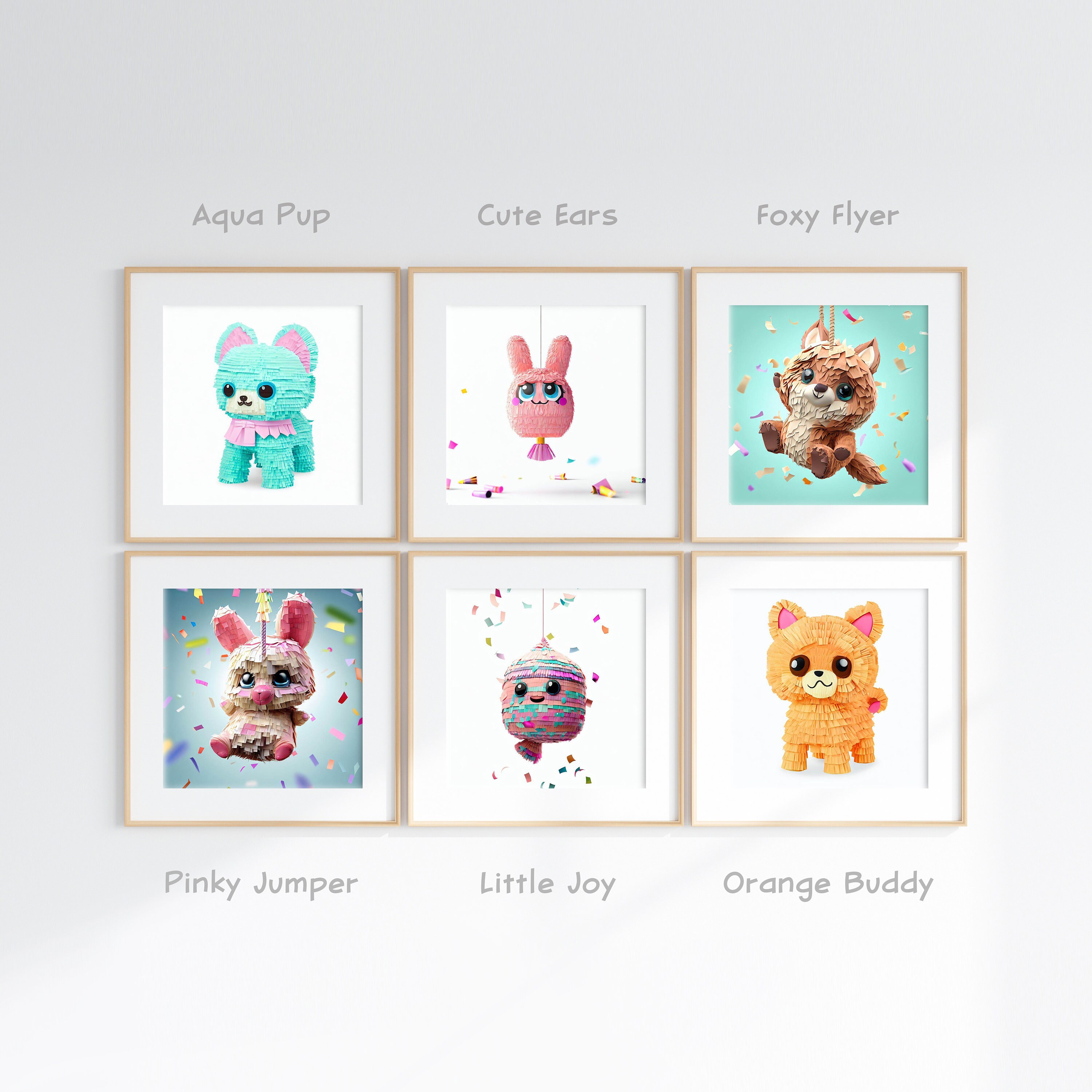Piñata Art - Set of 3 Prints for Nursery, Kids' Room, Wall, and Bedroom ...