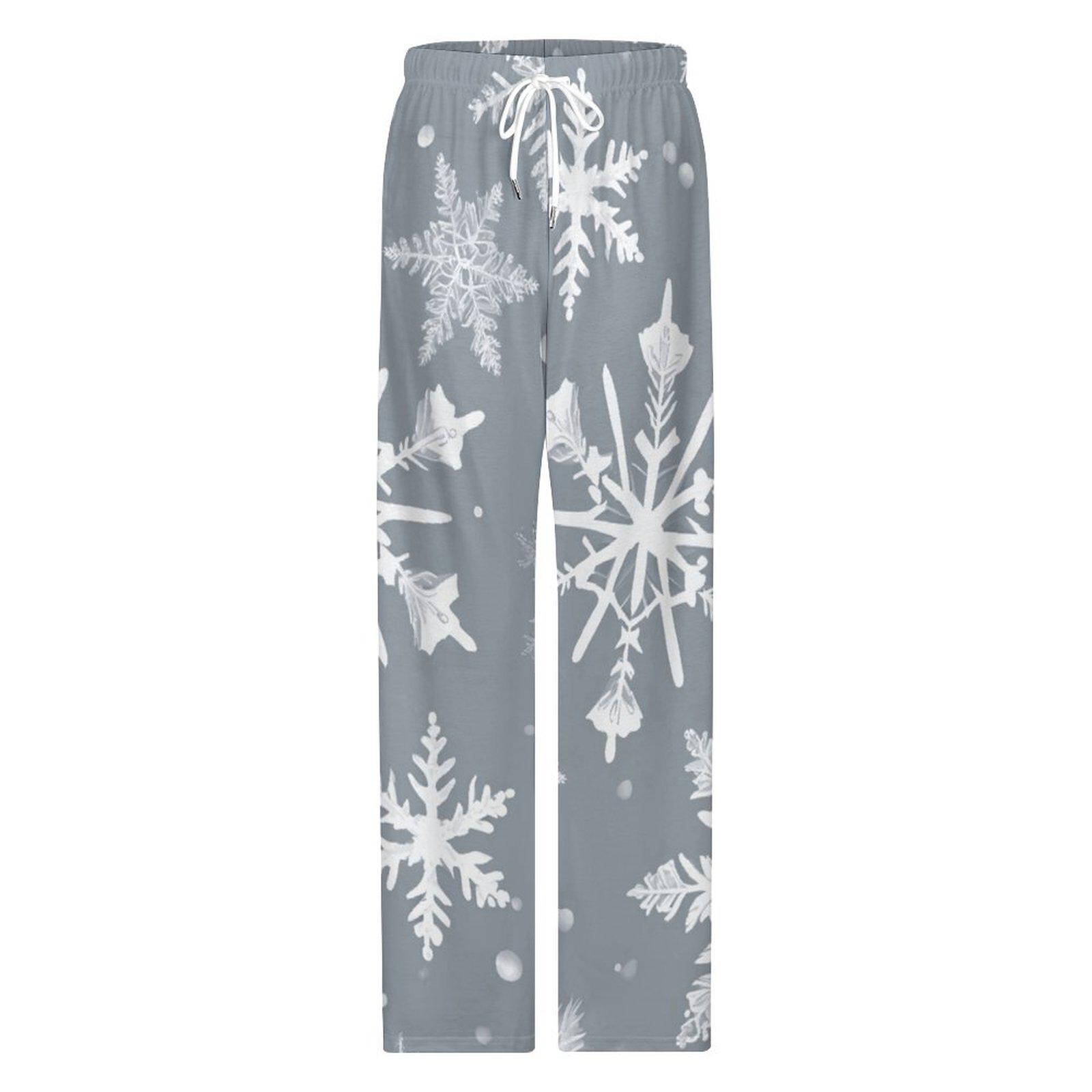 Snowflake Pajama Pants: Lightweight Cotton Winter Lounge Pants - Etsy