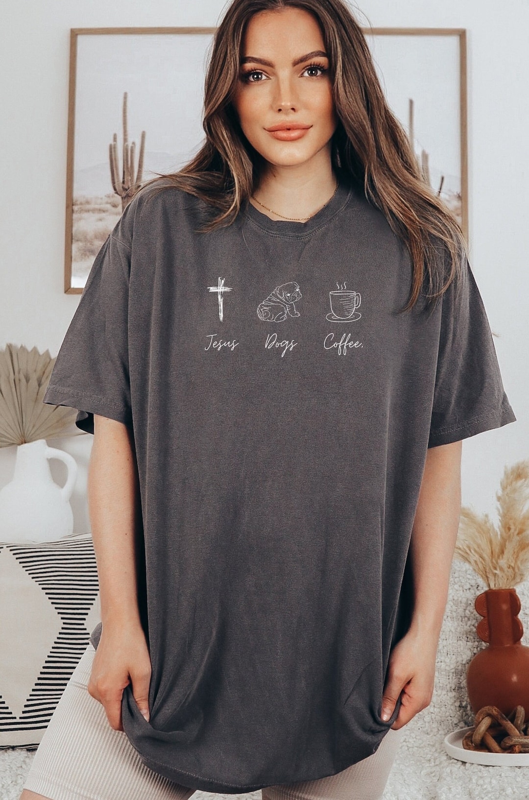 Jesus Dogs Coffee Comfort Colors T-shirt, Christian Dog Mom Gift - Etsy