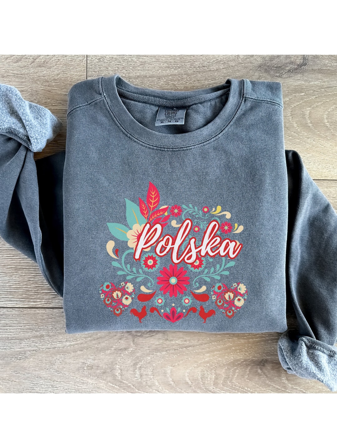 Polish Floral Eagle Pullover Sweater, Polska Sweater, Polish Folk Art ...