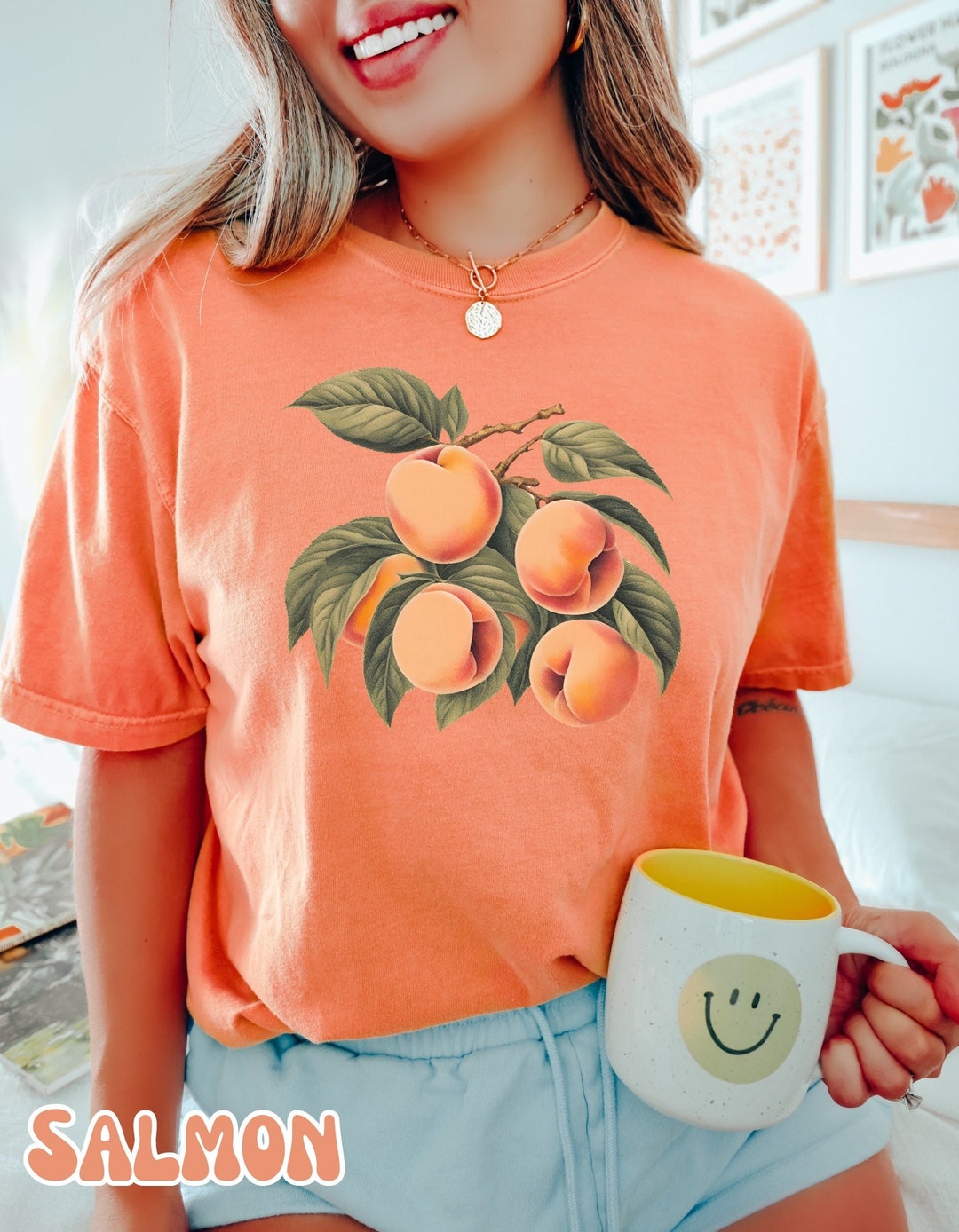 Peach Tshirt, Peachy Comfort Colors Oversized Tee, Gardener Shirt ...