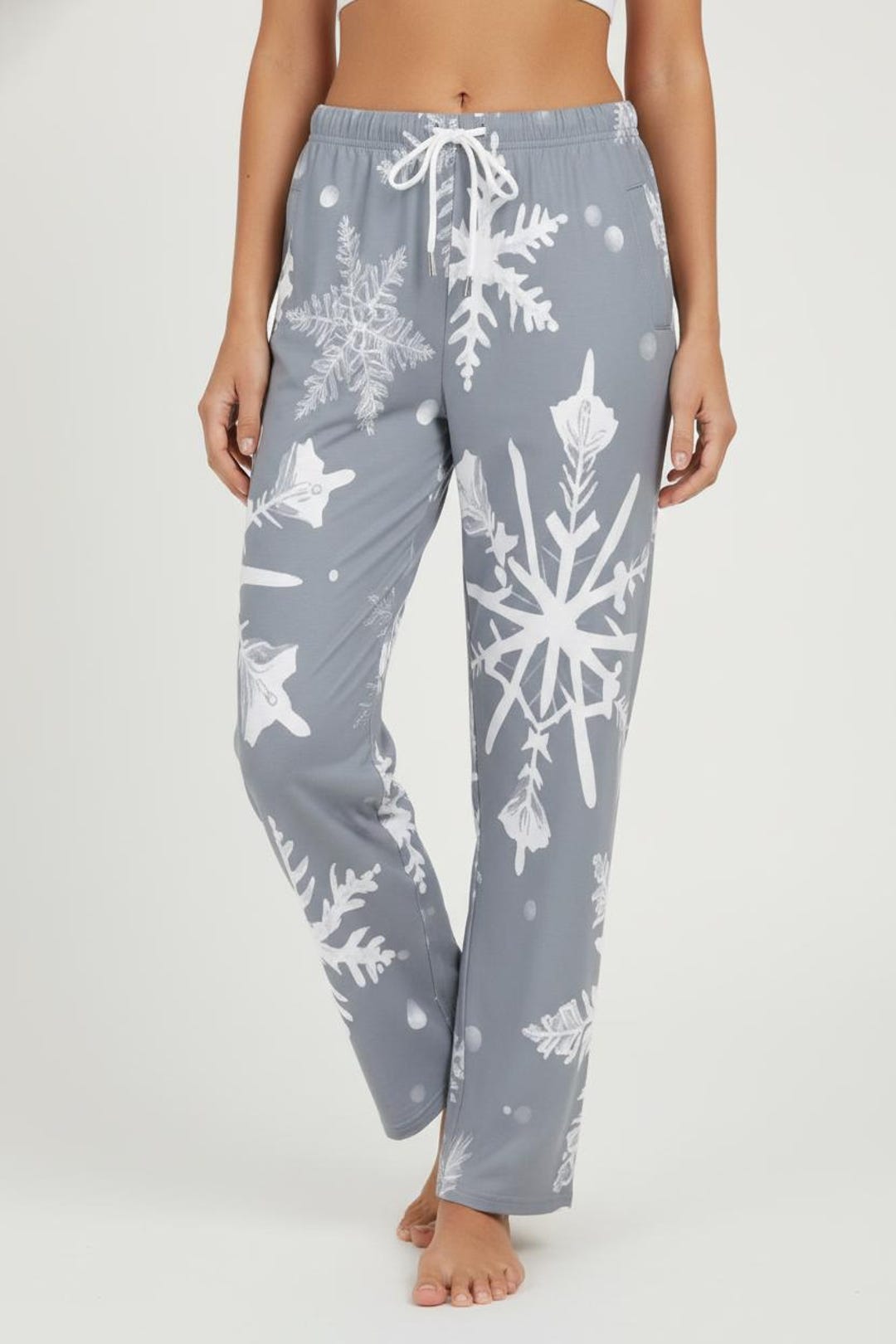 Snowflake Pajama Pants: Lightweight Cotton Winter Lounge Pants - Etsy