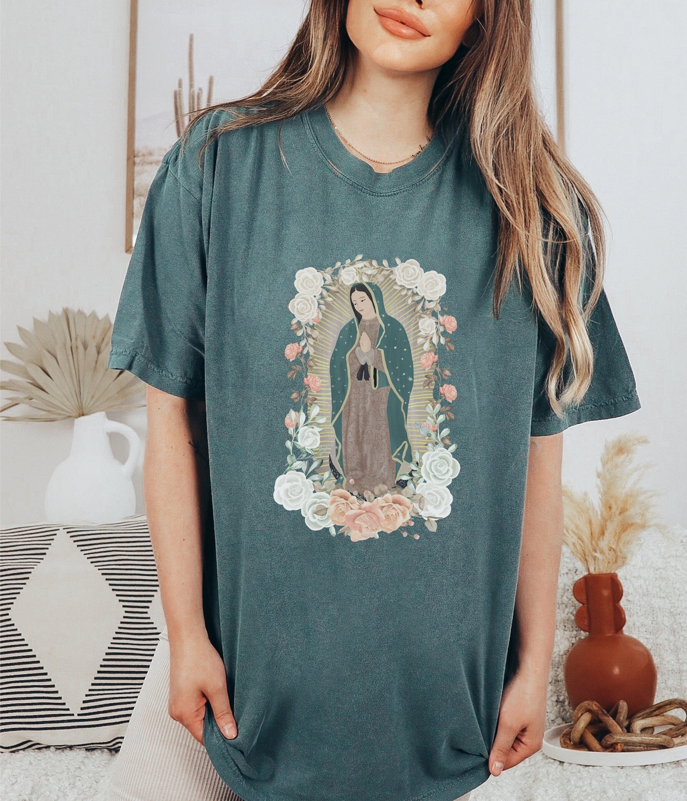 Virgin Mary Shirt, Virgen De Guadalupe, Our Lady of Guadalupe T Shirt ...