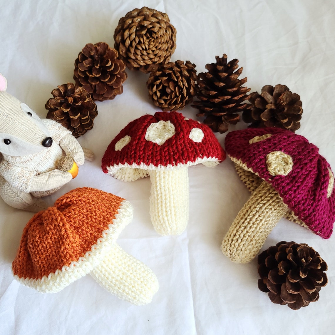 Cozy Mushroom Pattern PDF - Sentro or Addi Express Circular Knitting ...