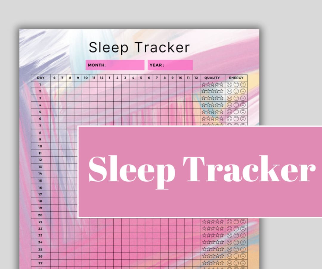 Sleep Tracker pink Paint Strokes Useful Neurodivergent Resources ...
