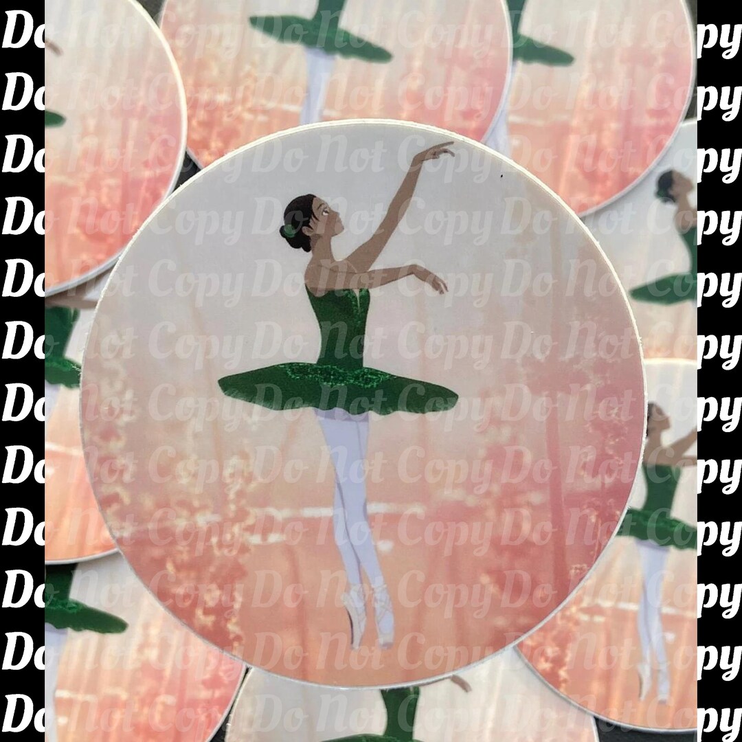 Emerald Tutu Ballerina Sticker - Etsy