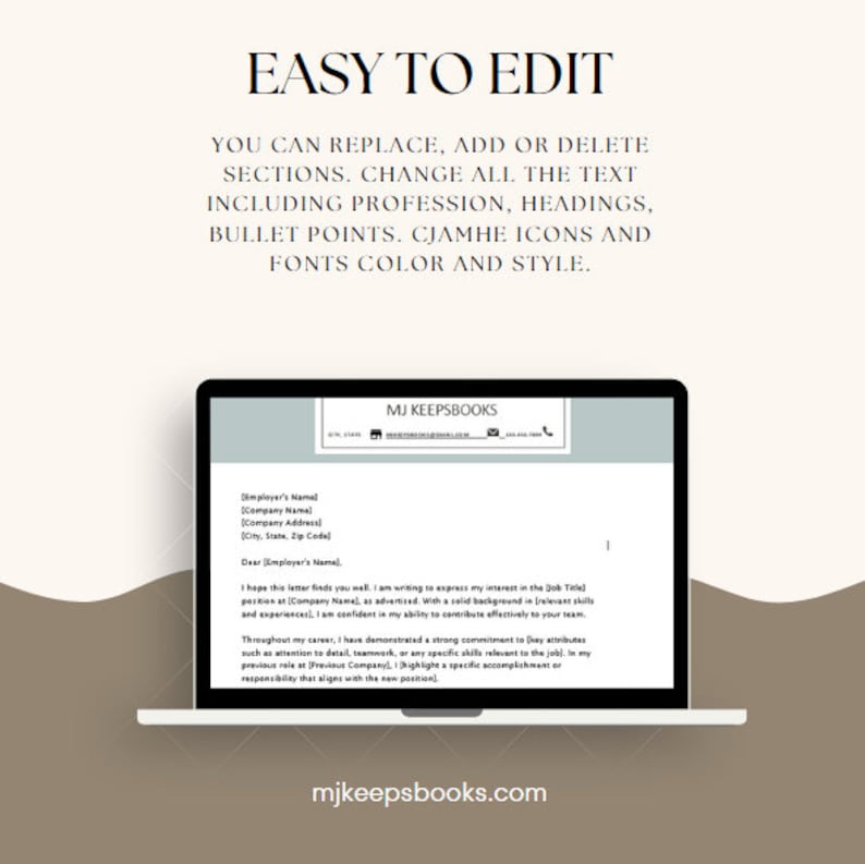 Resume Cover Page Template Word, ATS Friendly, Pages, Google Docs, ATS ...