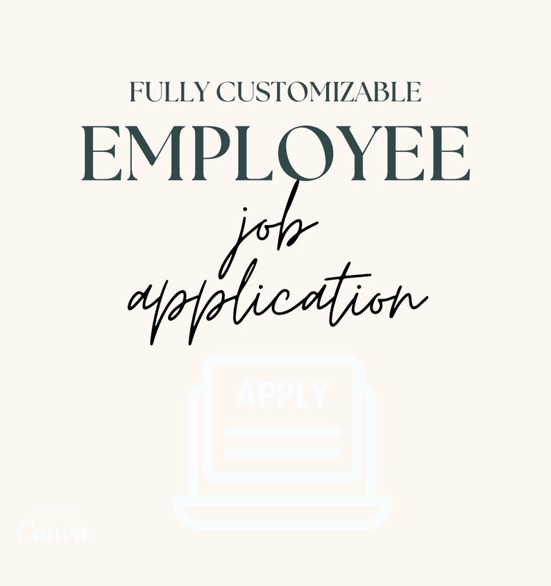 Job Application, Editable Job Application, Employee Application, New ...