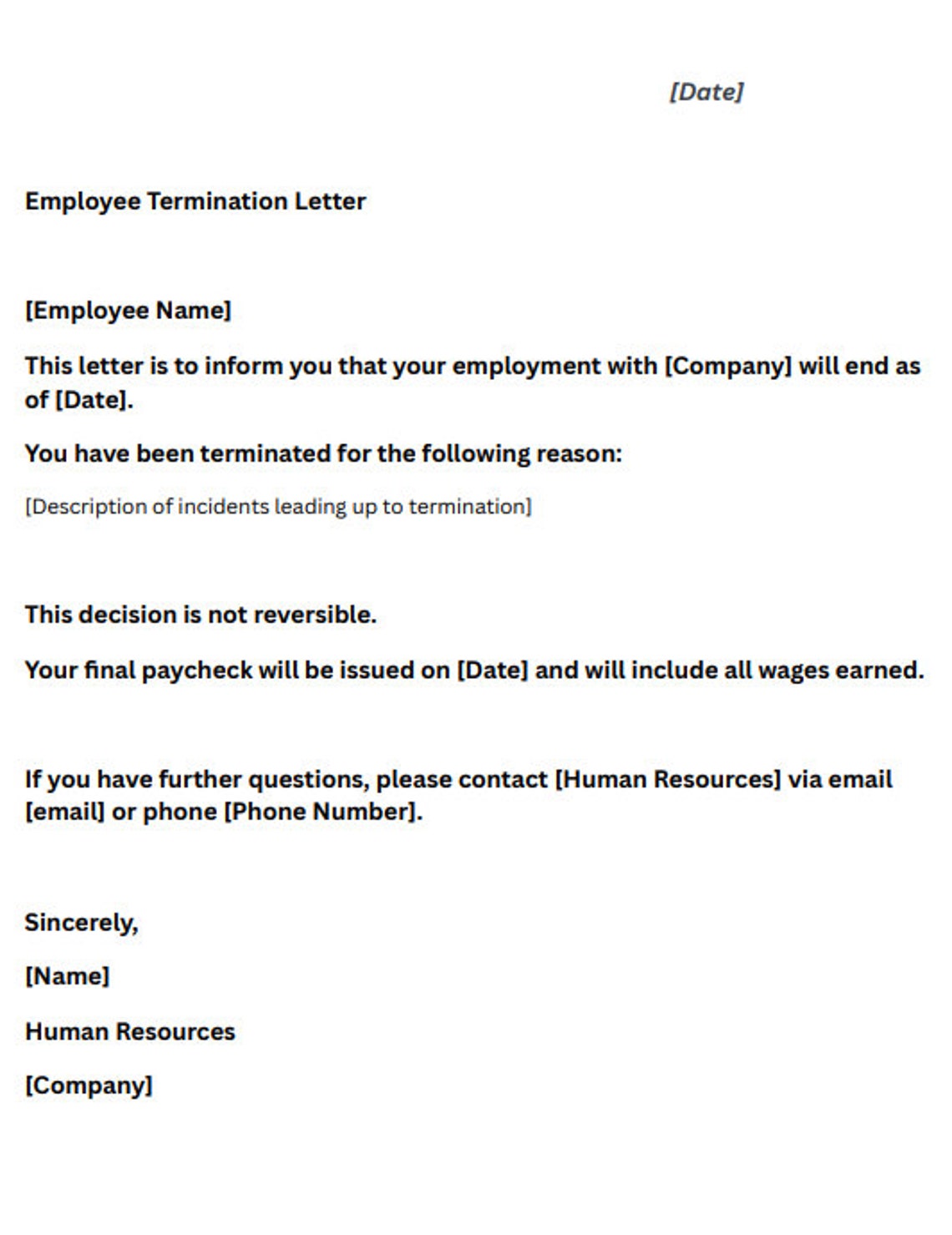 Termination Letter, Letter of Termination, Notice of Termination ...