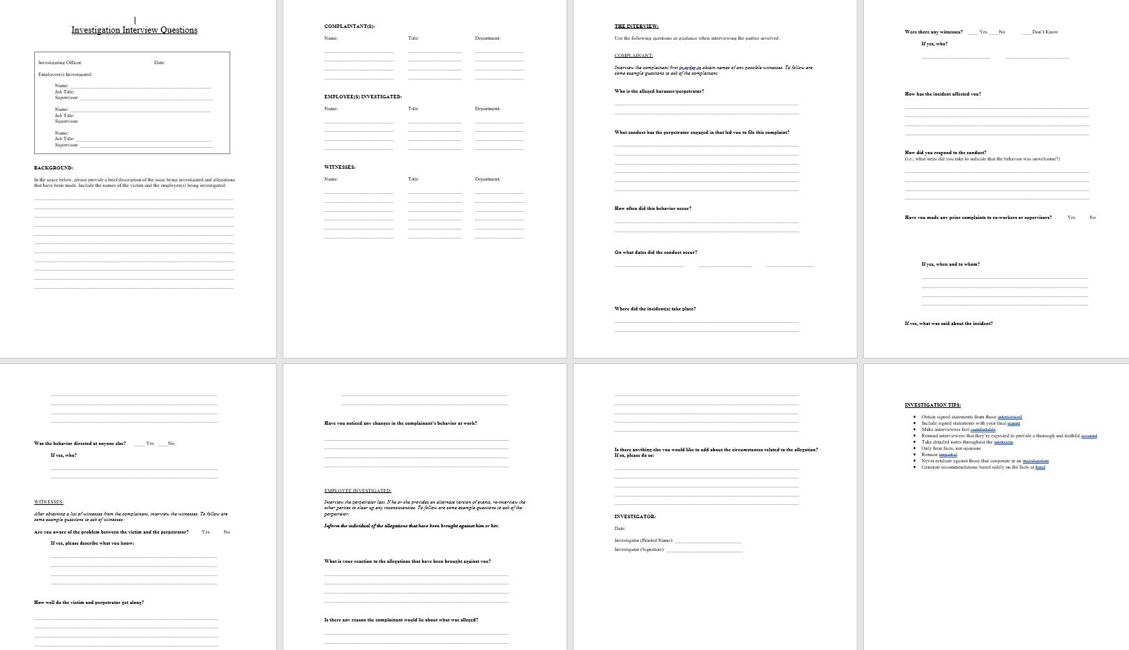 Employer Disciplinary Forms , Editable Write Up, Suspension Letter ...