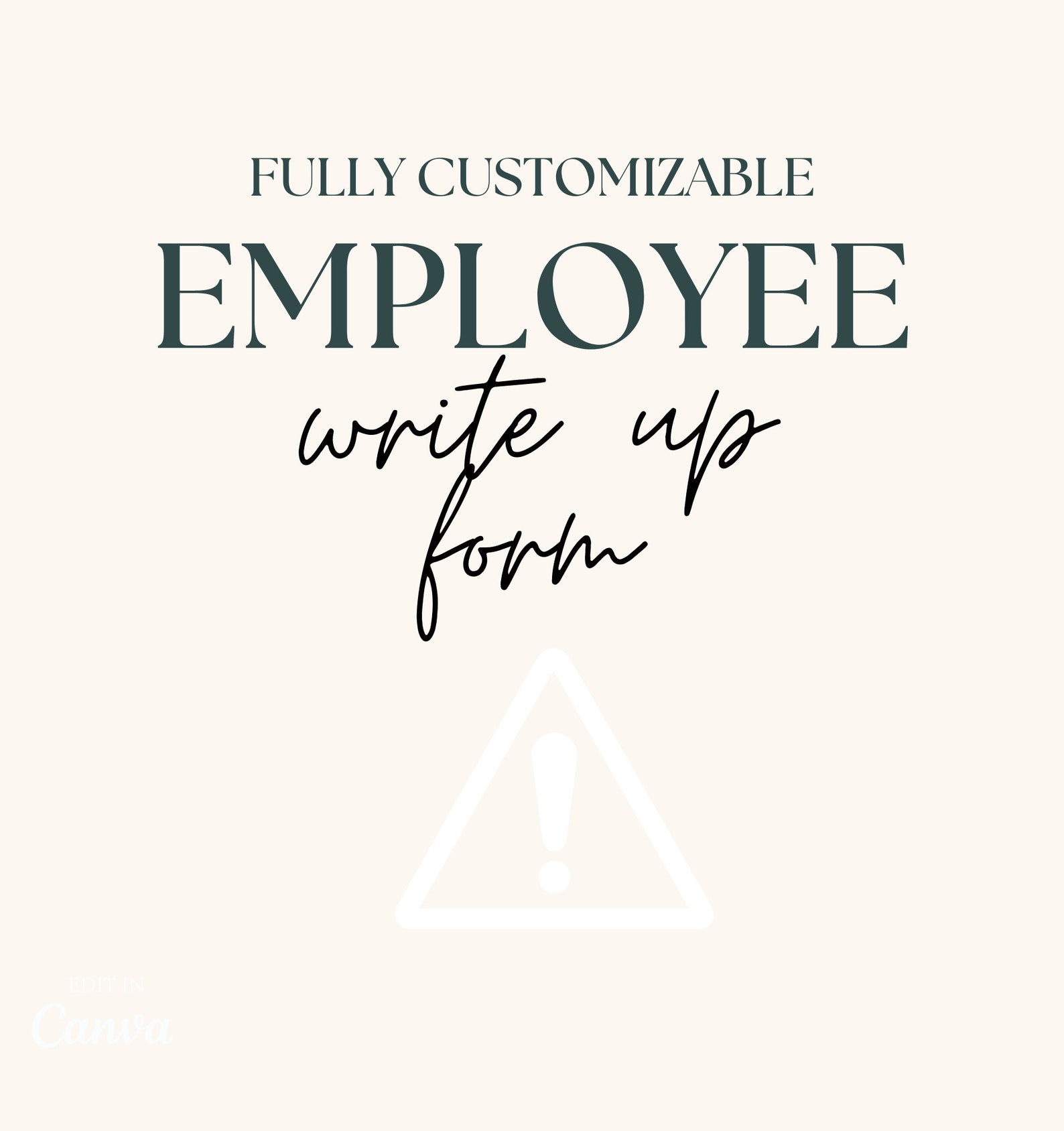 Employee Write up Form, Editable Employee Write Up, Write up Form ...