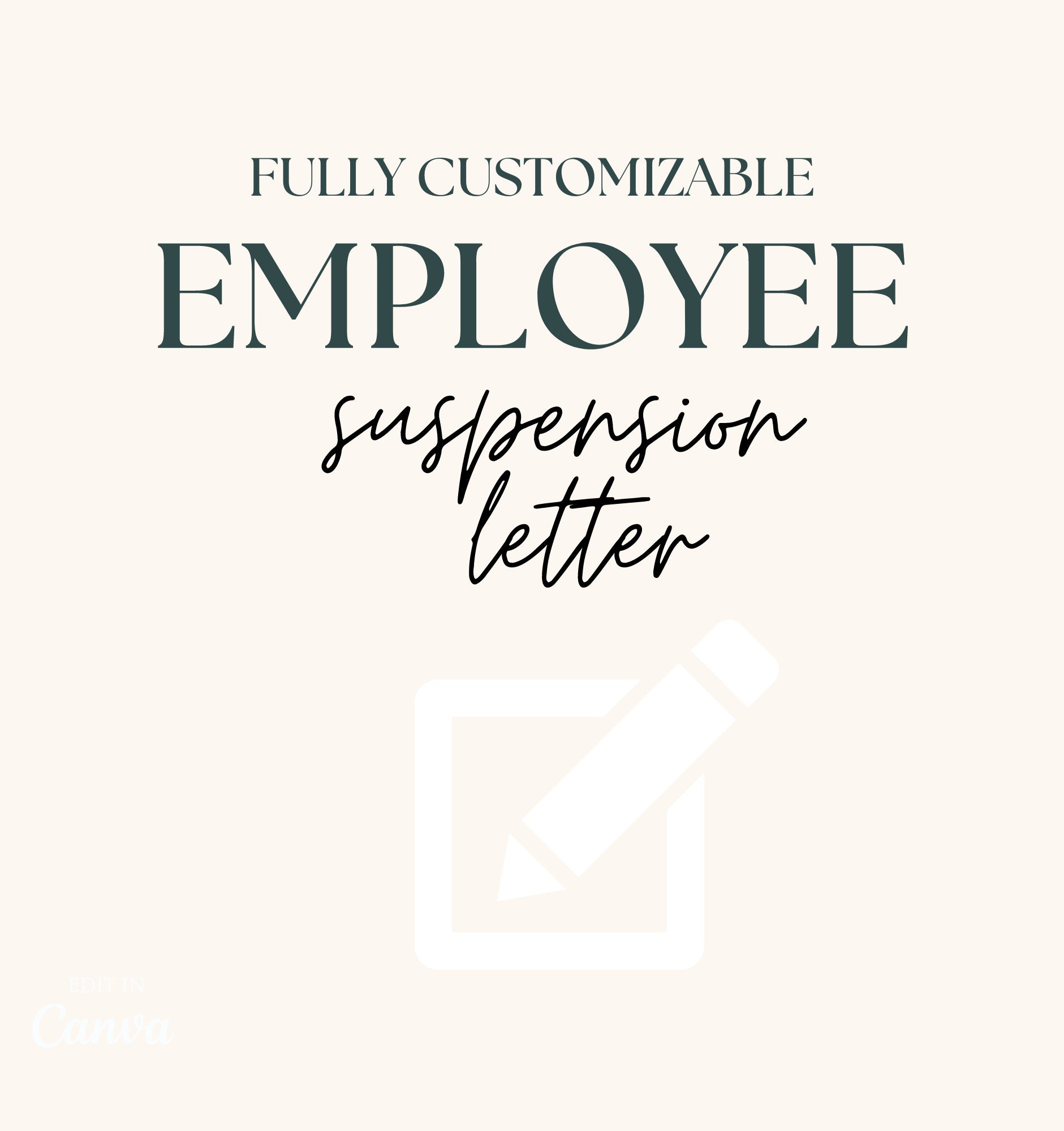 Suspension Letter, Editable Suspension Letter, Suspension Template. - Etsy