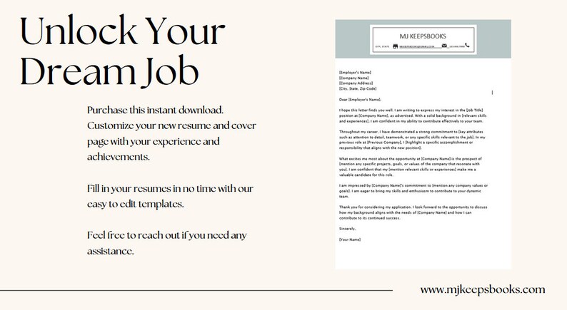 Resume Cover Page Template Word, ATS Friendly, Pages, Google Docs, ATS ...