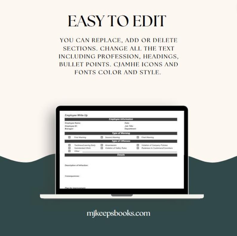 Employee Write up Form, Editable Employee Write Up, Write up Form, Hr ...