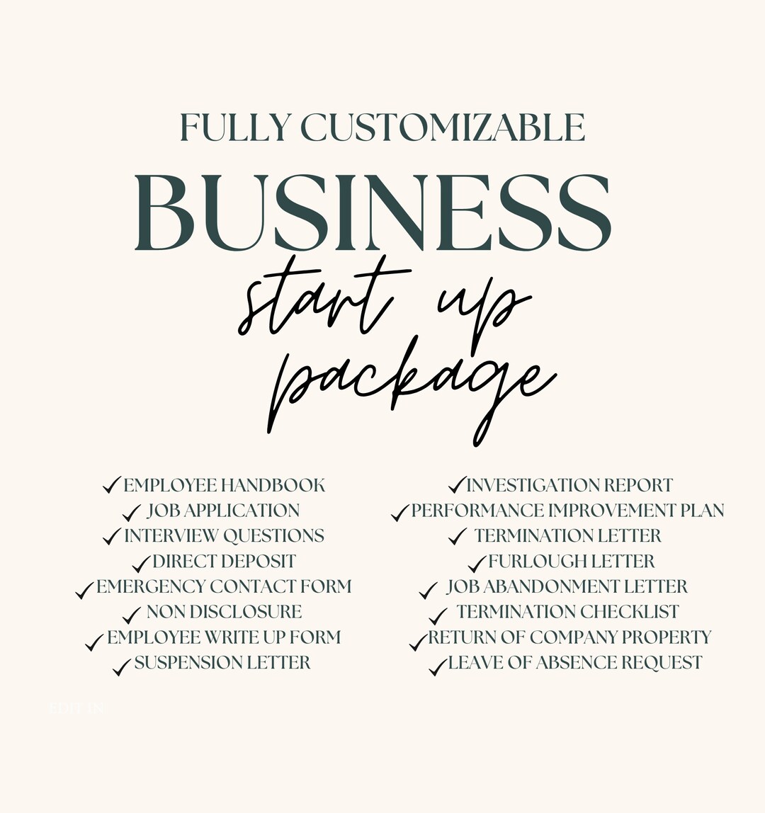 Business Start up Package, Editable - Employee on Boarding Forms ...