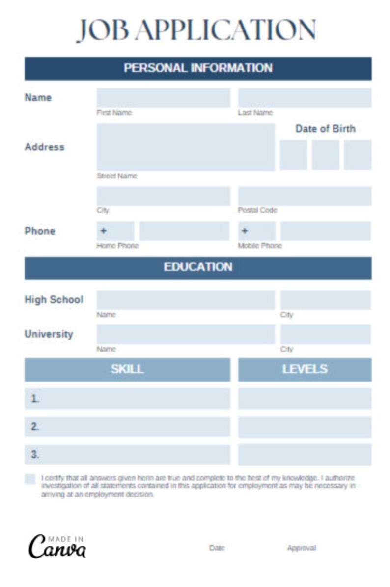 Job Application, Editable Job Application, Employee Application, New ...