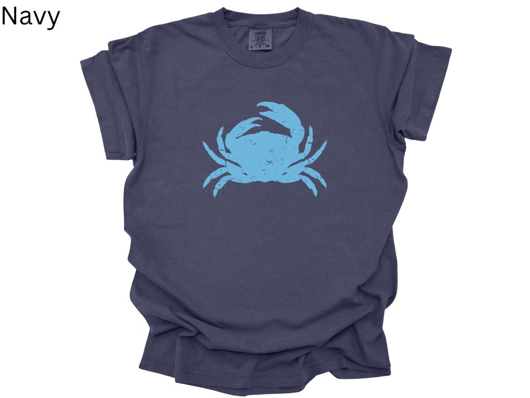 Comfort Colors® Vintage Blue Crab Shirt, Oversized Crab T-shirt, Gift ...