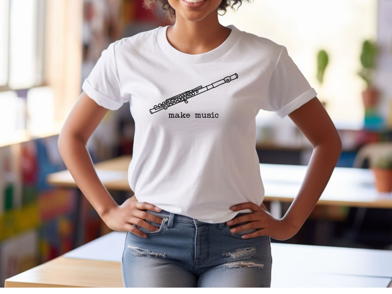 Flute Shirt, Flute Gift, Make Music Shirt, Orchestra Shirt, Music Lover ...