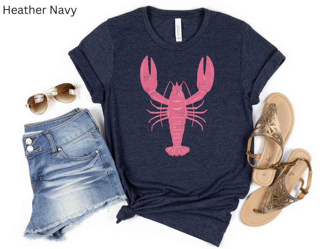 Vintage Pink Lobster Tshirt, Preppy Pink Lobster Shirt, Lobster Gift ...