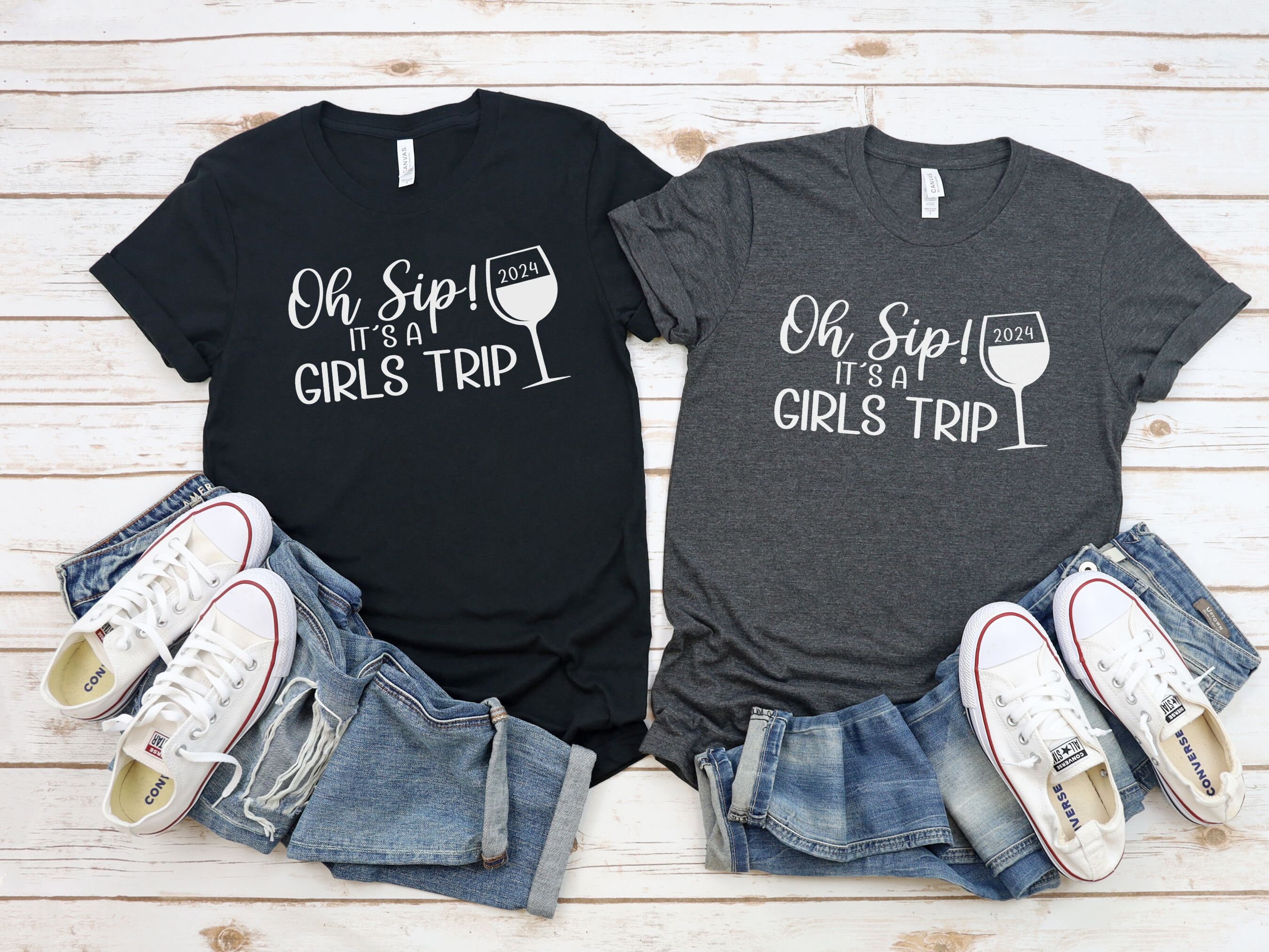 Oh Sip Its A Girls Trip Tshirt, 2024 Girls Weekend Tshirt, Girls Trip Shirt for Best Friends ...