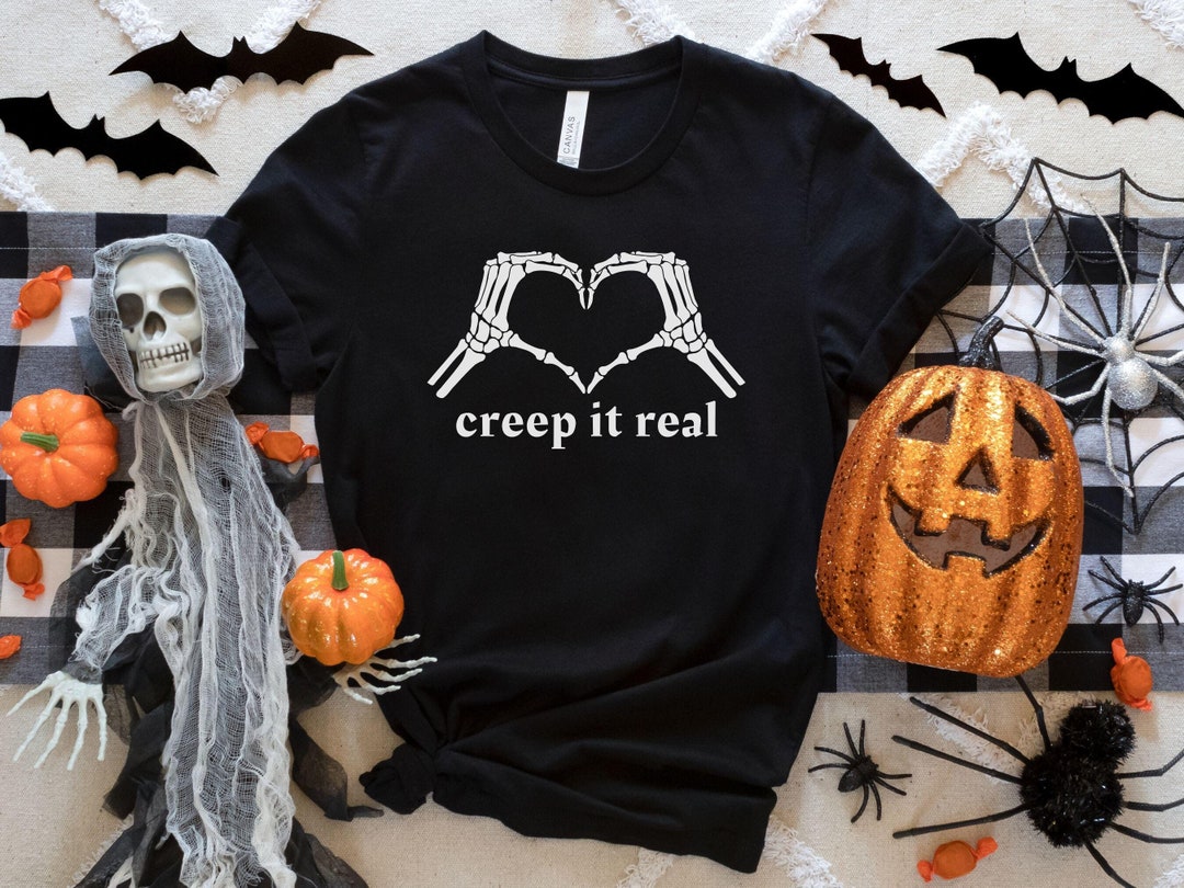 Creep It Real Skeleton Heart Hands Halloween Shirt - Etsy