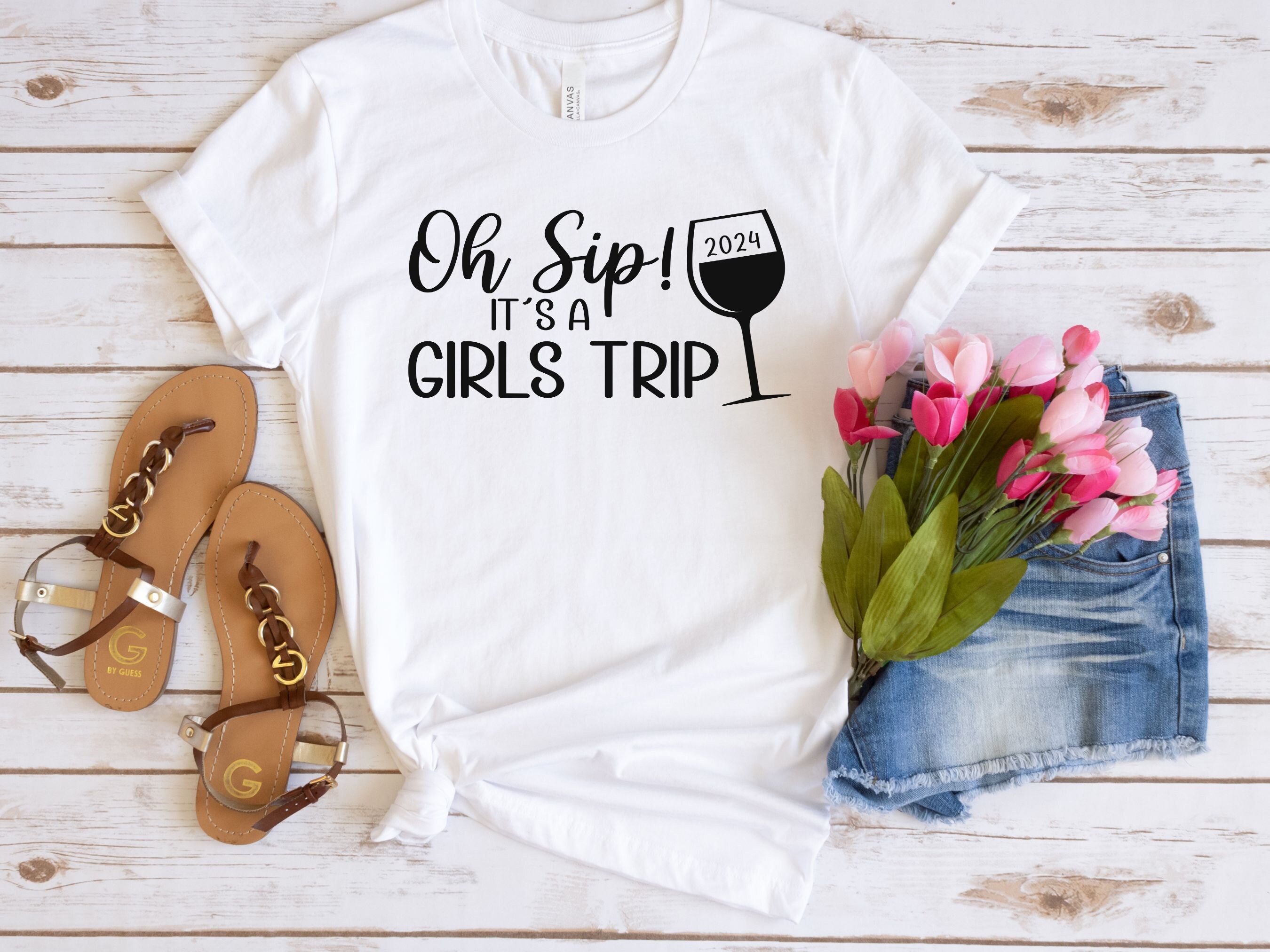 Oh Sip Its A Girls Trip Tshirt, 2024 Girls Weekend Tshirt, Girls Trip Shirt for Best Friends ...