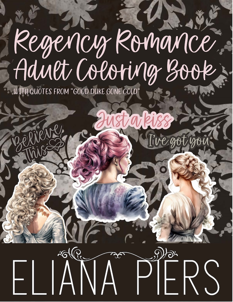 Regency Romance Adult Coloring Book Digital Art Historical Romance Gift ...