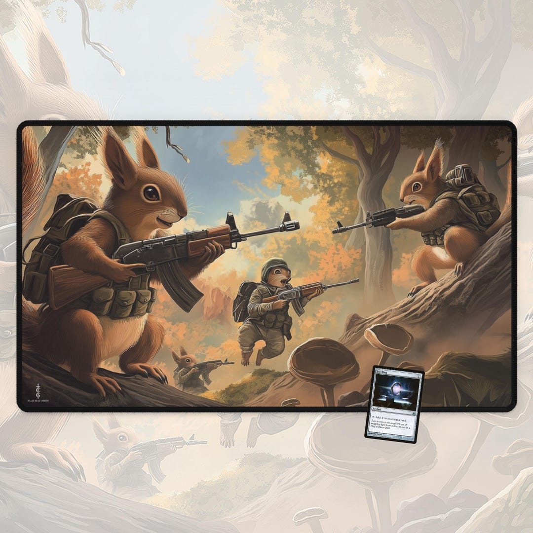Squirrel Army TCG Playmat for Tabletop Games, Gamer Gift, Custom Art ...