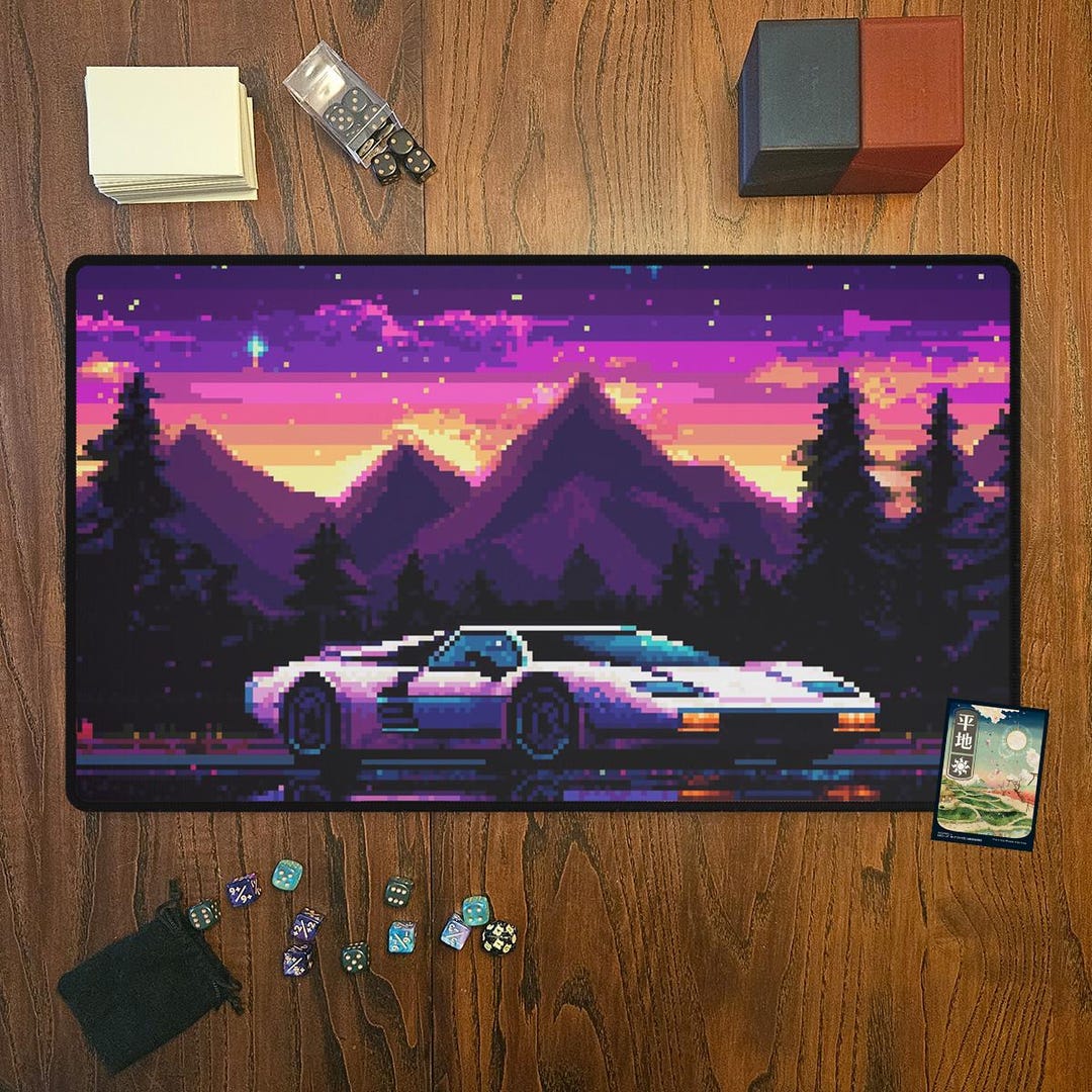 8-bit Lambo TCG Playmat for Tabletop Games, Gamer Gift, Custom Art ...