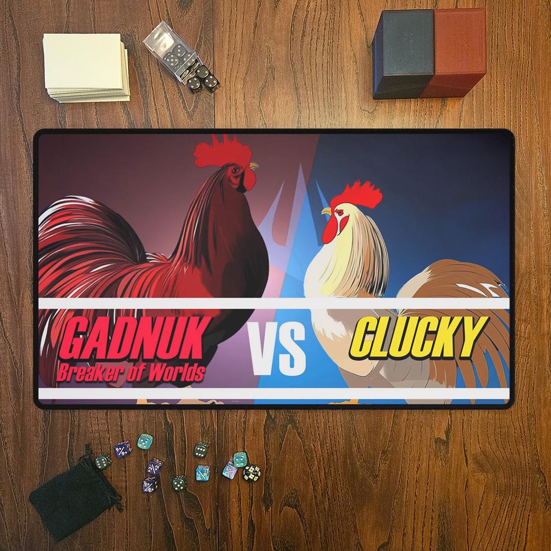 Gadnuk Vs. Clucky TCG Playmat for Tabletop Games, Gamer Gift, Custom ...